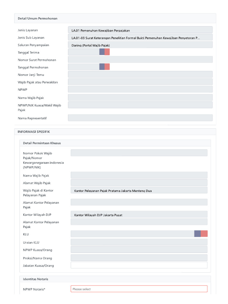 Form Isian Validasi PPH | PDF