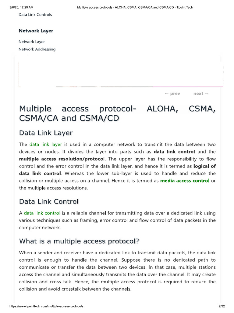 Multiple Access Protocol | PDF