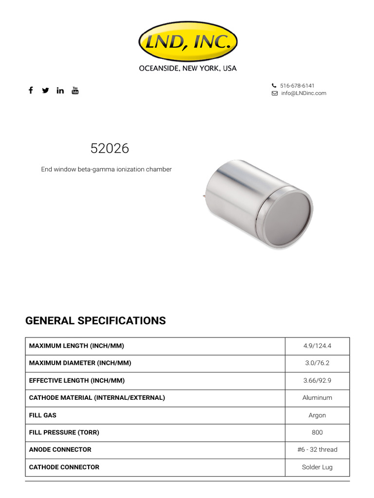 Specifications for Beta-Gamma Detector | PDF
