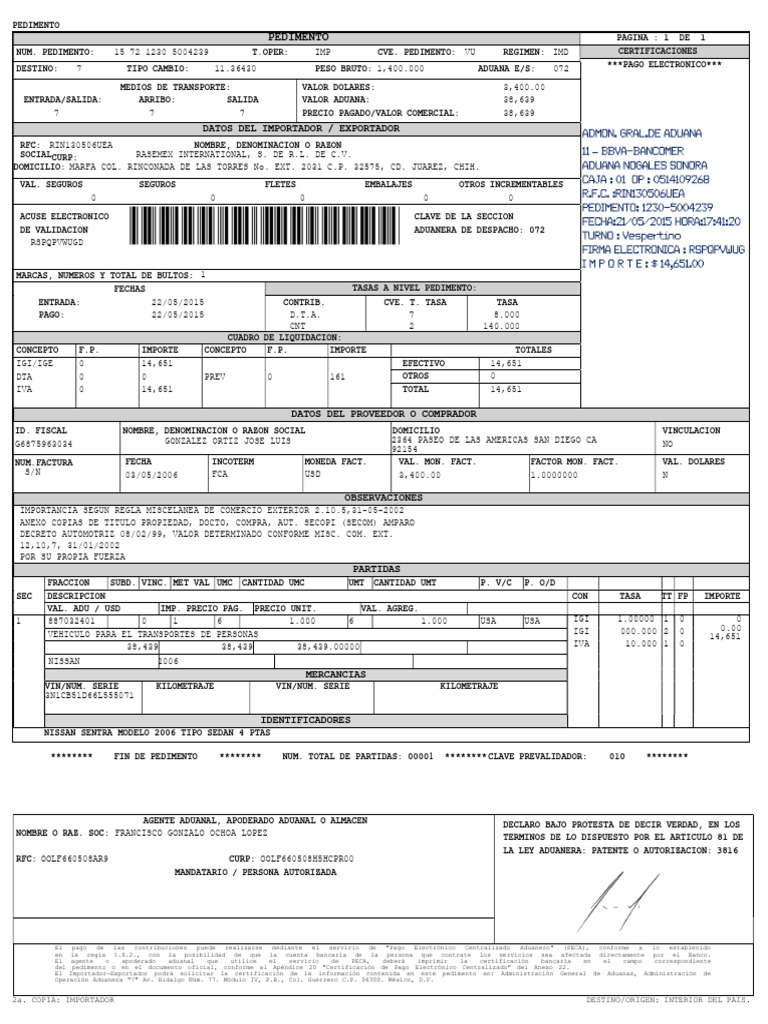 Pedimento Baja California | PDF | El comercio internacional | Negocios ...