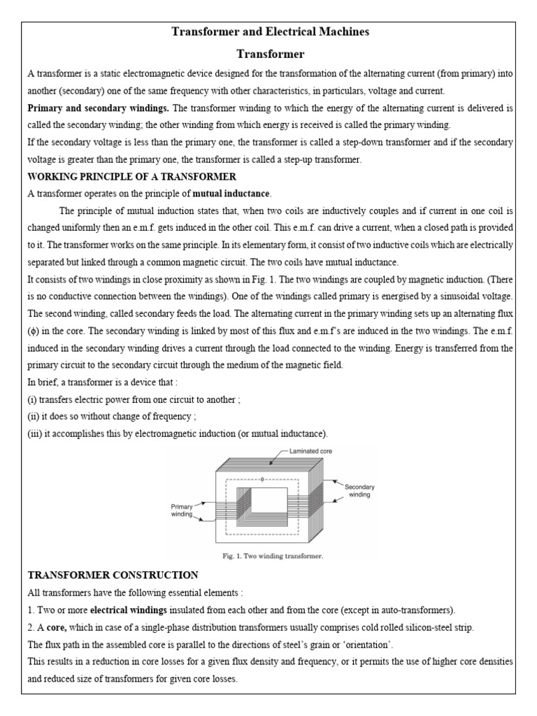 Unit-3 Transformers and Motors | PDF | Electric Motor | Transformer