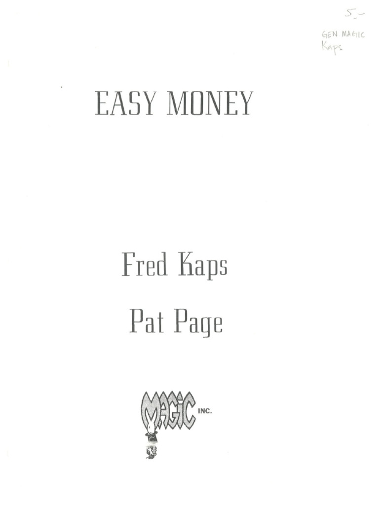 Easy Money - Pat Page, Fred Kaps | PDF