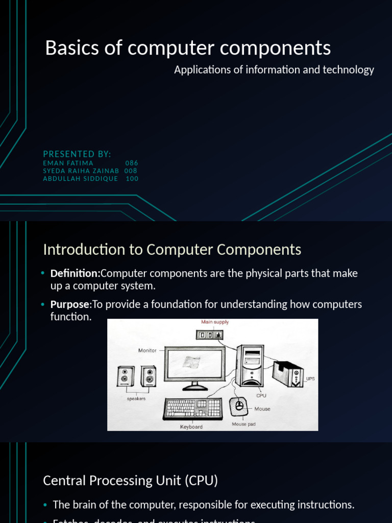 Basics of Computer Components (Autosaved) | PDF | Computer Data Storage ...