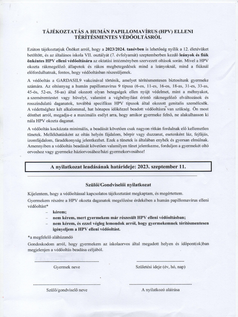 Rák Elleni Oltás | PDF