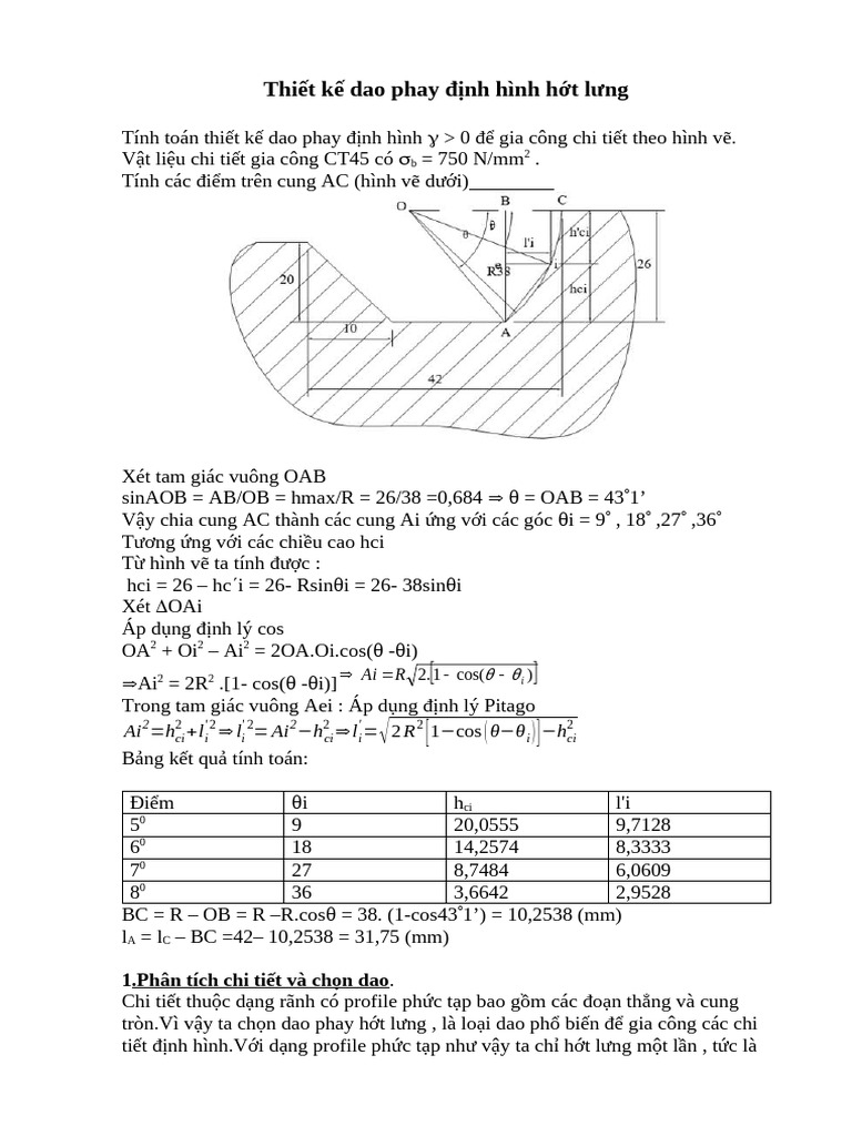Thiết kế dao phay định hình hớt lưng | PDF