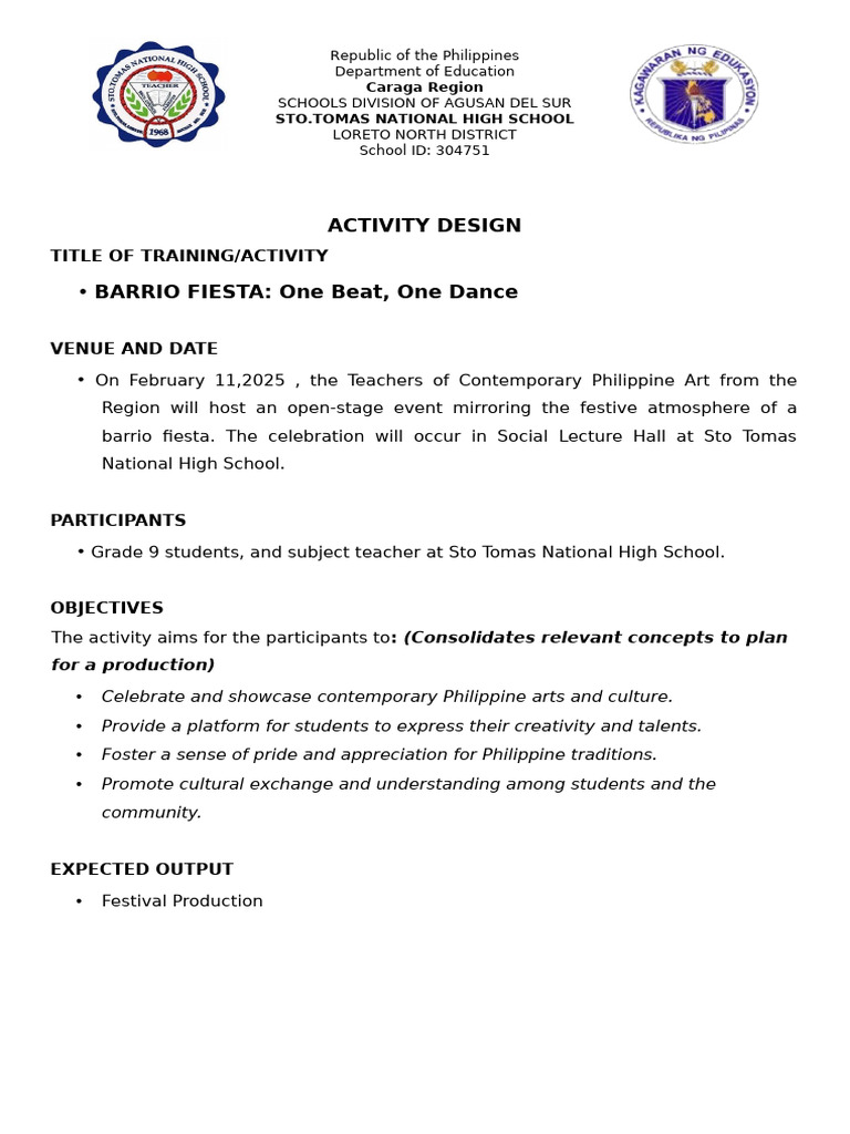 Cpar Activity Design | PDF | Performing Arts