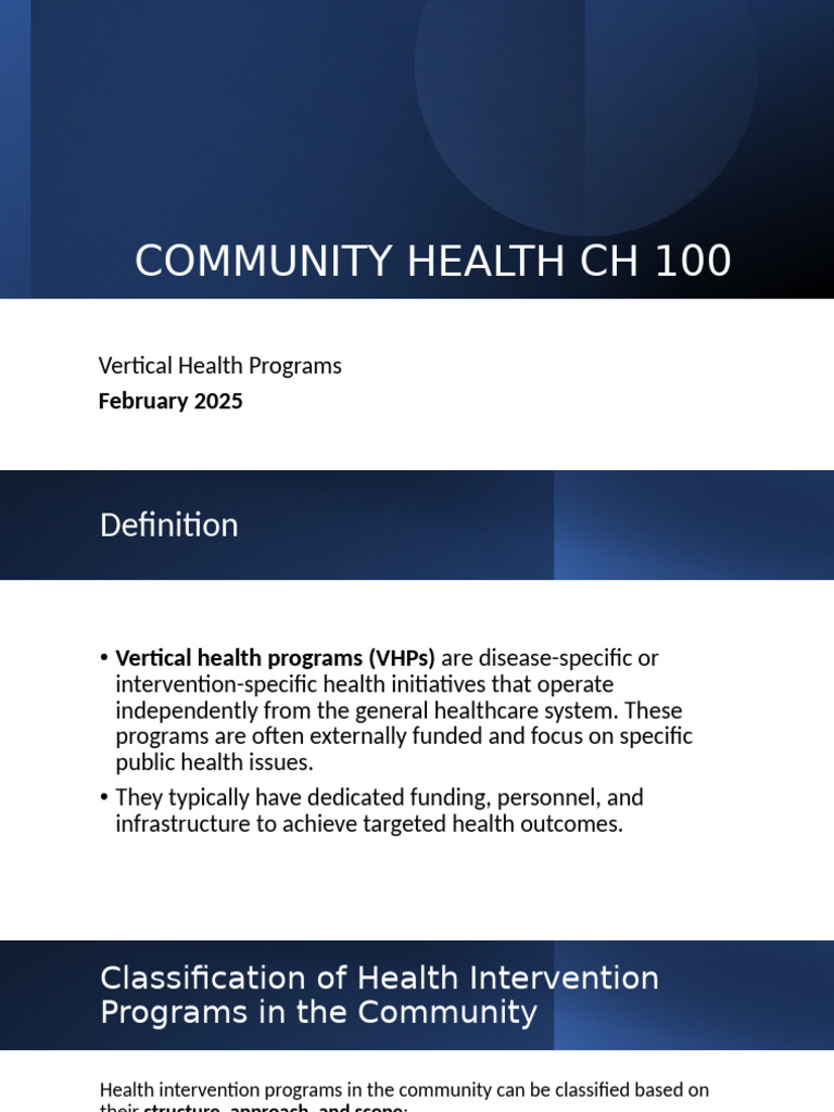 Vertical Health Programs Overview | PDF | Preventive Healthcare ...