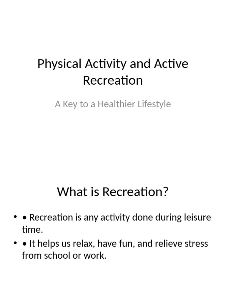 Physical Activity and Active Recreation | PDF