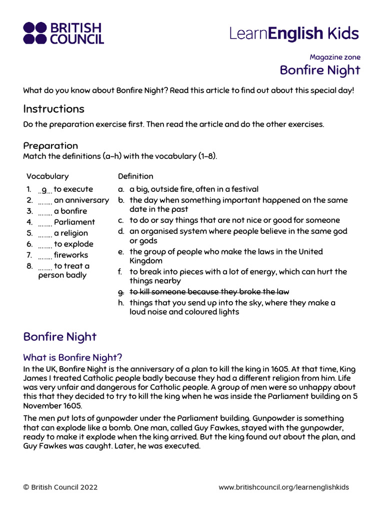 LearnEnglishKids Magazine Bonfire Night | PDF