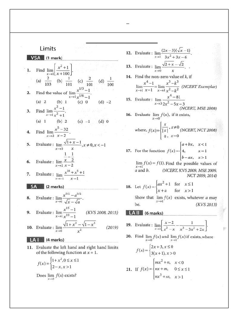 Limits&Derivatives | PDF