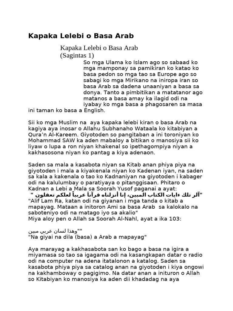 Basa Arab | PDF