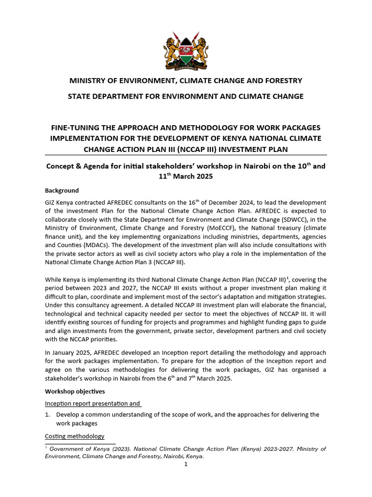Concept - NCCCAP III - Investment Plan - Inception Workshop - 10th-11th ...