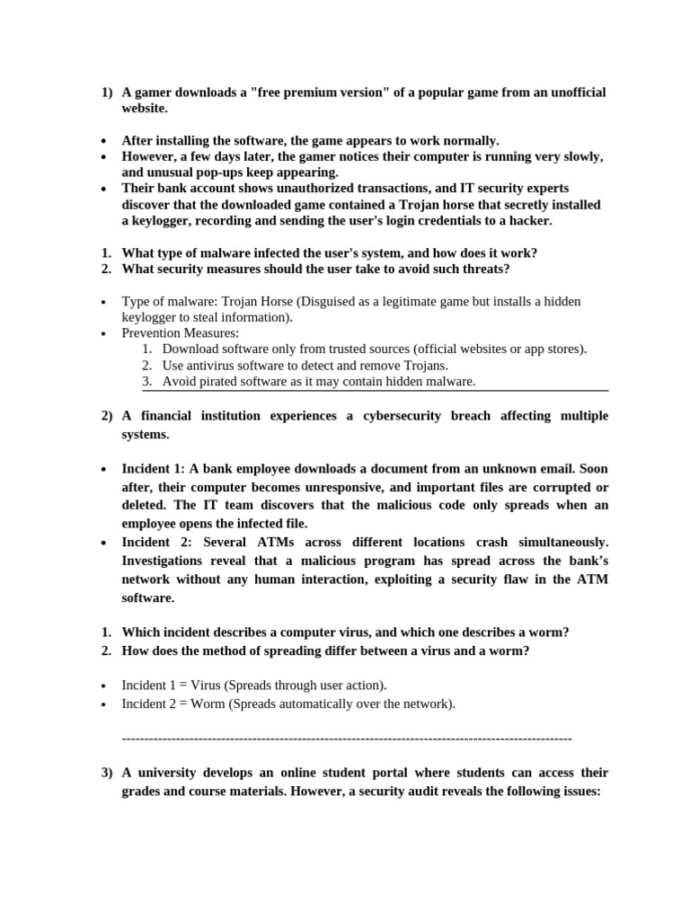 SAMPLE QUESTION - UNIT 3 - Secured Computing | PDF | Malware | Security