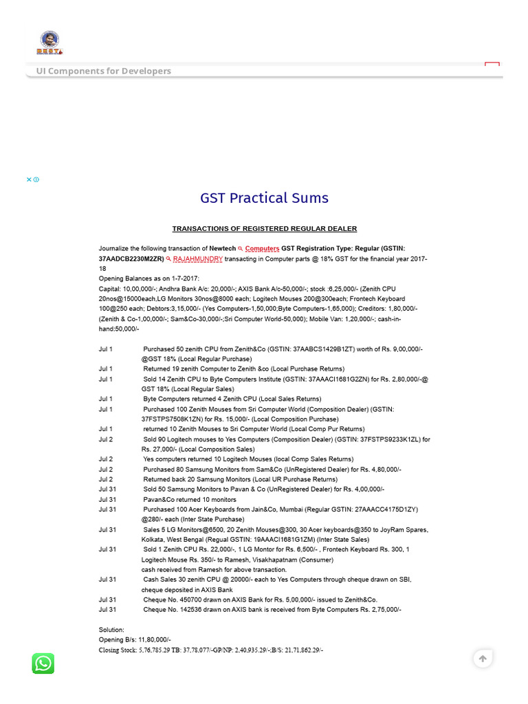 gst practical sums | PDF | Computing