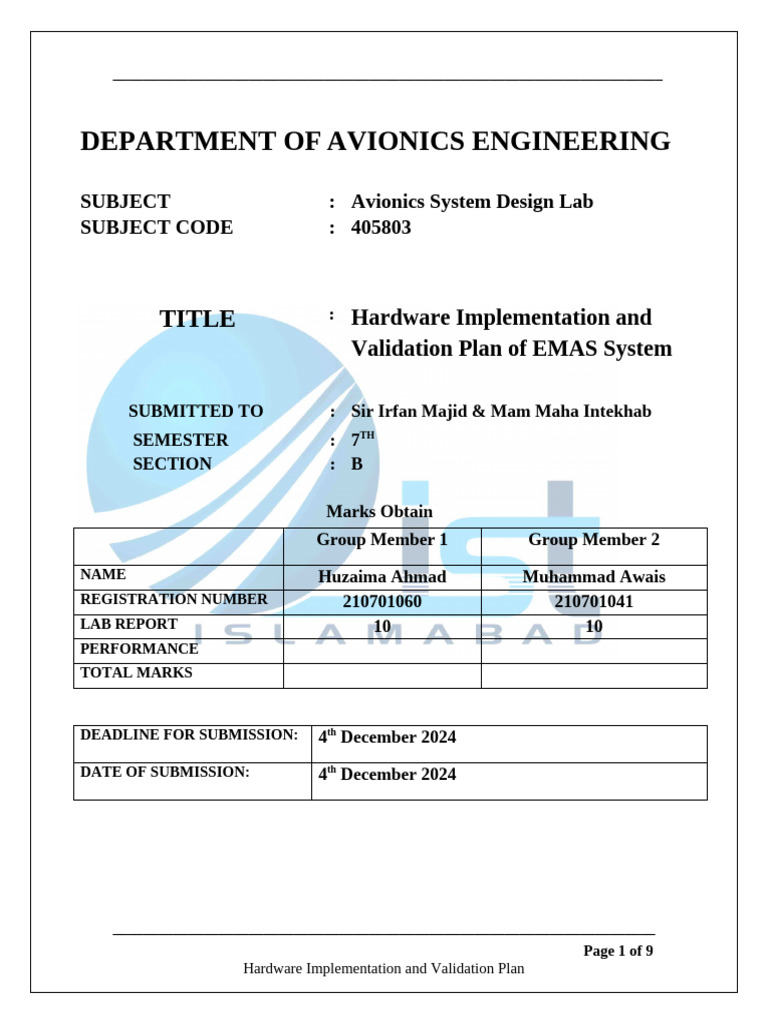 Huzaima and Awais Validation Plan | PDF | Arduino | C (Programming Language)