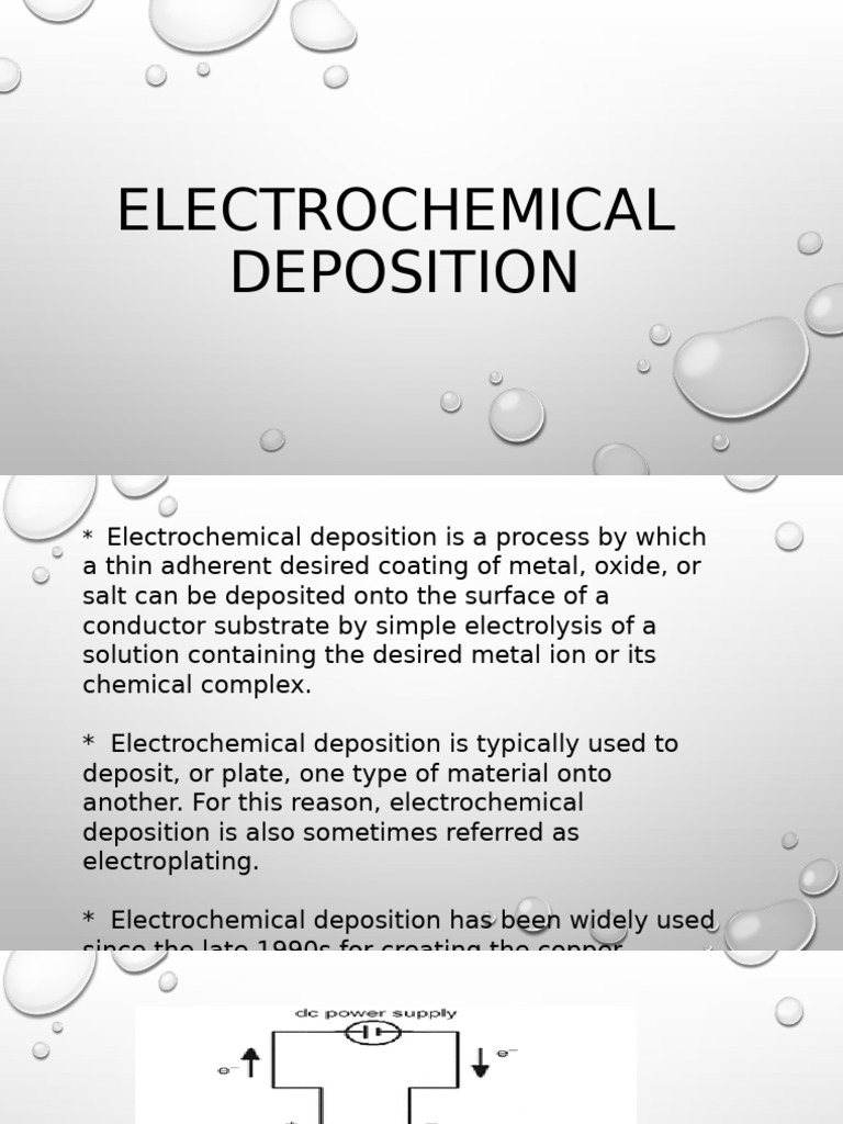 Electrochemical Deposition | PDF | Electrochemistry | Electrode