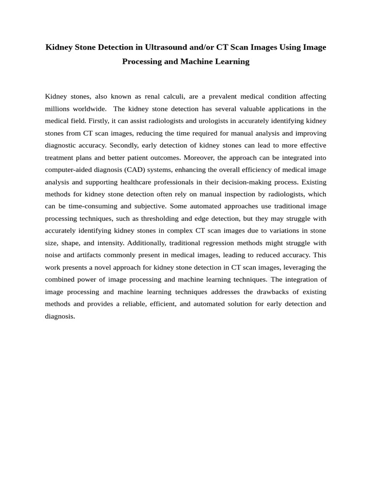 Kidney Stone Detection via Imaging AI | PDF | Radiology | Medical Imaging