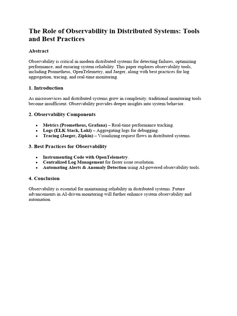 Observability in Distributed Systems | PDF