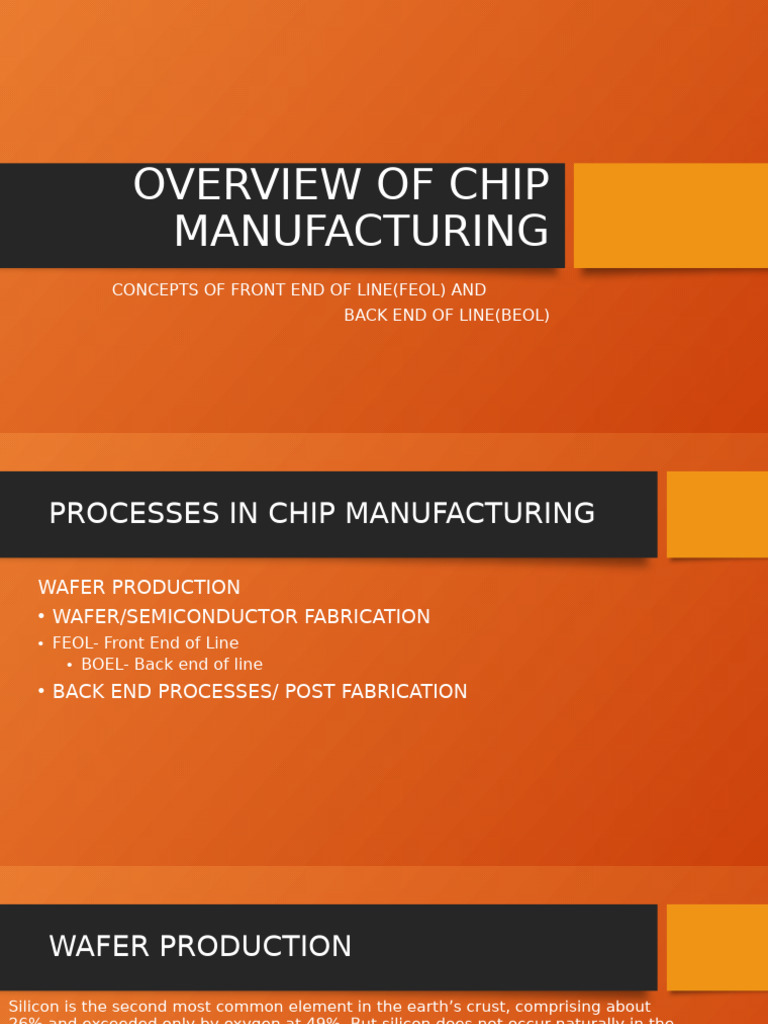 Semiconductor Manufacturing Overview Pdf Semiconductor Device