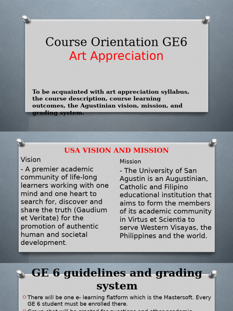 Course Orientation GE 6 | PDF | The Arts | Paintings