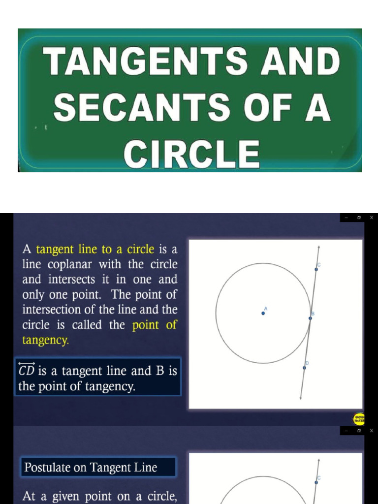 Tangents and Secants of A Circle | PDF