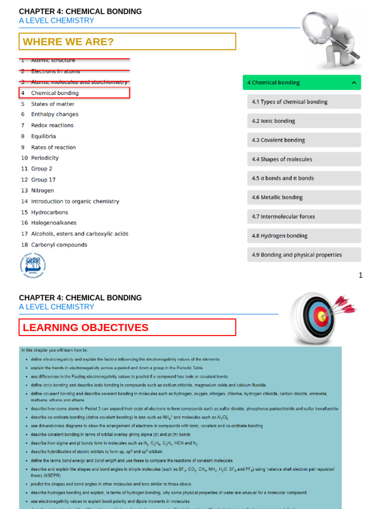 A Level Chemistry: Chemical Bonding Guide | PDF | Chemical Bond | Chemistry