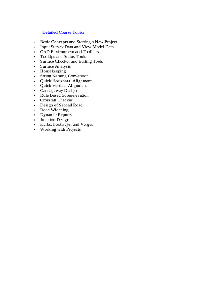 Comprehensive Road Design Course Topics | PDF