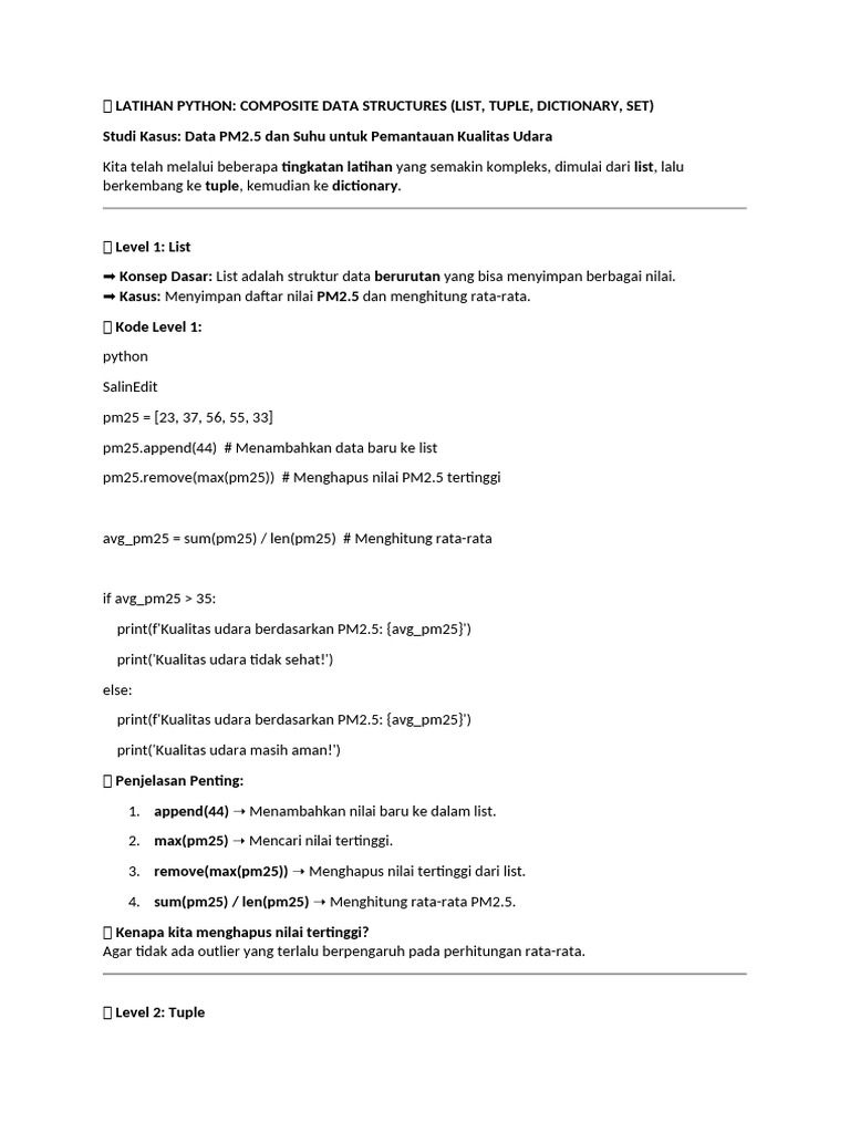 ? Latihan Python Composite Data Structures | PDF