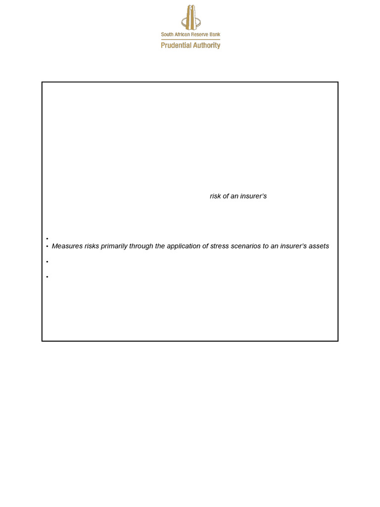 Prudential Standard FSI 4 Calculation of The SCR Using The Standardised ...