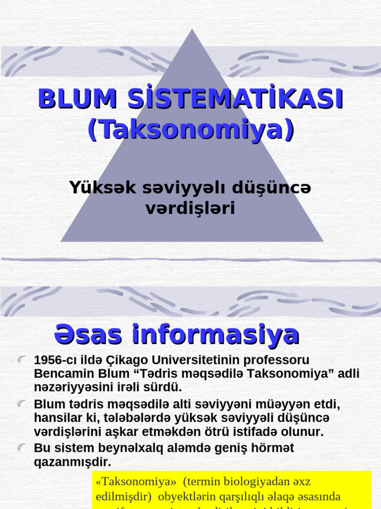Blum Si̇stemati̇kasi (Taksonomiya) | PDF