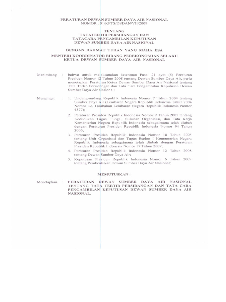 01 KPTS DSDAN VII 2009 Tatib Persidangan | PDF