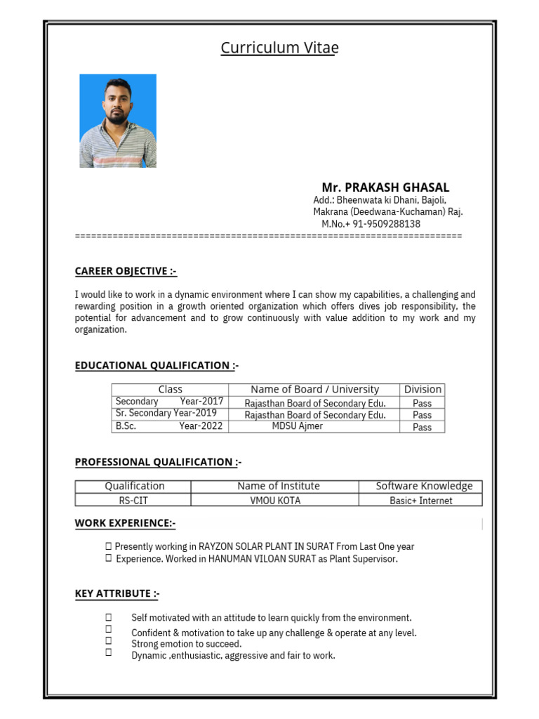 Prakash Ghasal Updated Resume | PDF | Psychological Concepts | Social Psychology