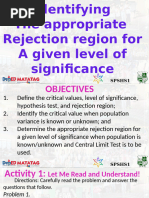 Identifying Rejection Regions in Tests | PDF | Normal Distribution ...