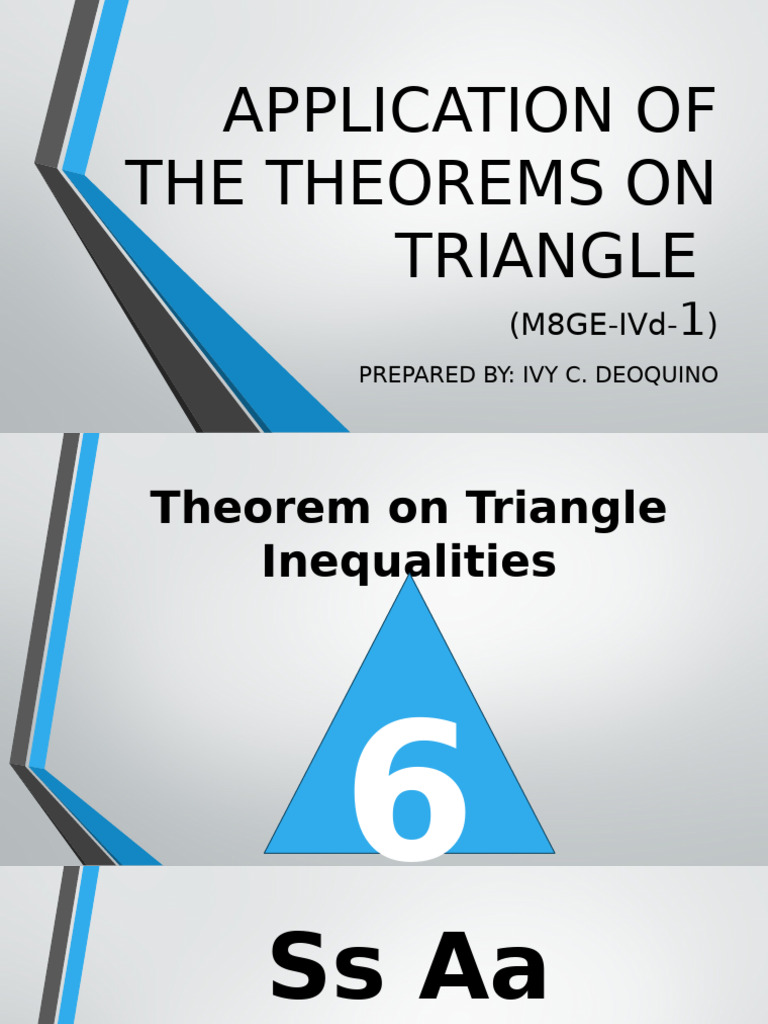 APPLICATION OF THE THEOREMS ON TRIANGLE | PDF