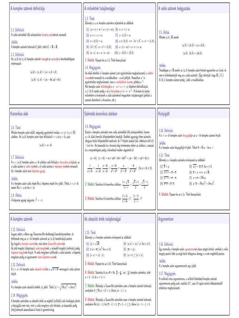 Matek - Komplex Számok | PDF
