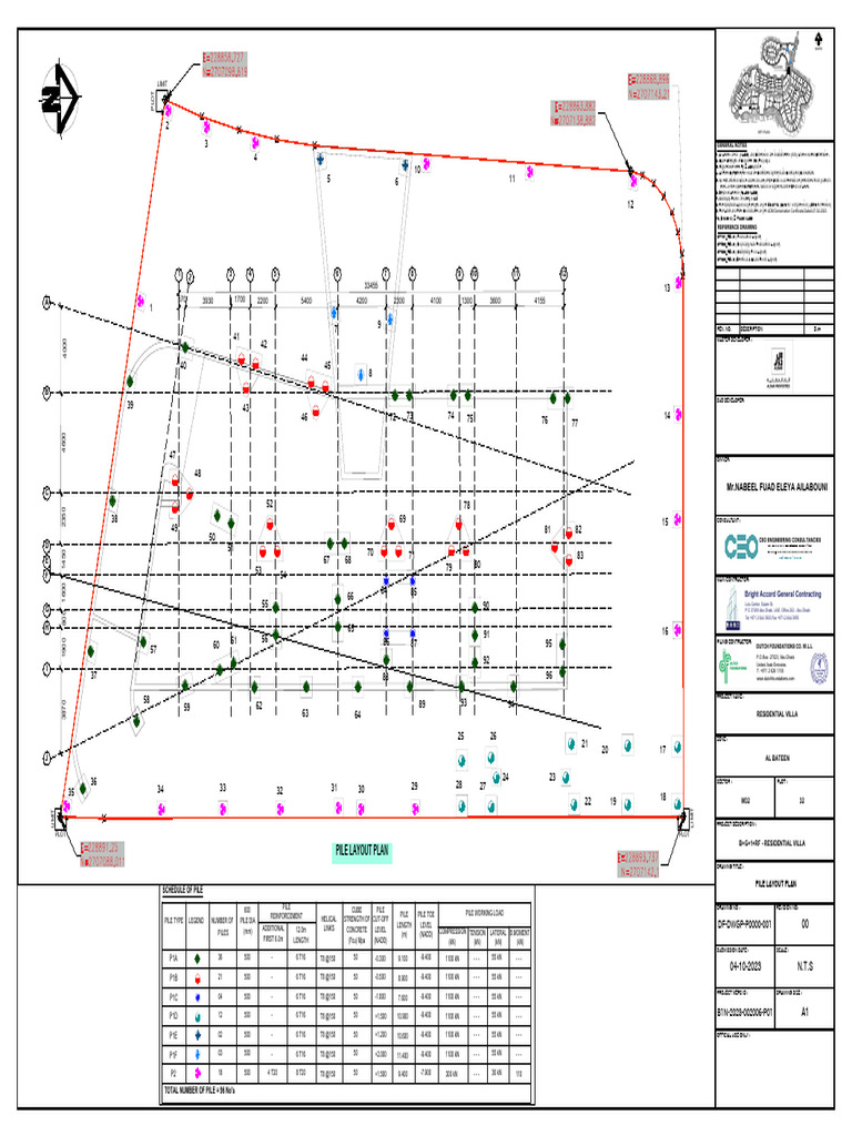 Pile Layout Plan With Details | PDF | Ultimate Tensile Strength ...