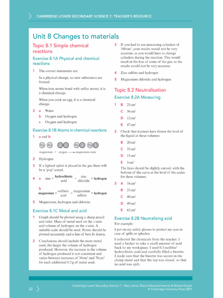 Changes To Materials WKBK Soln | PDF