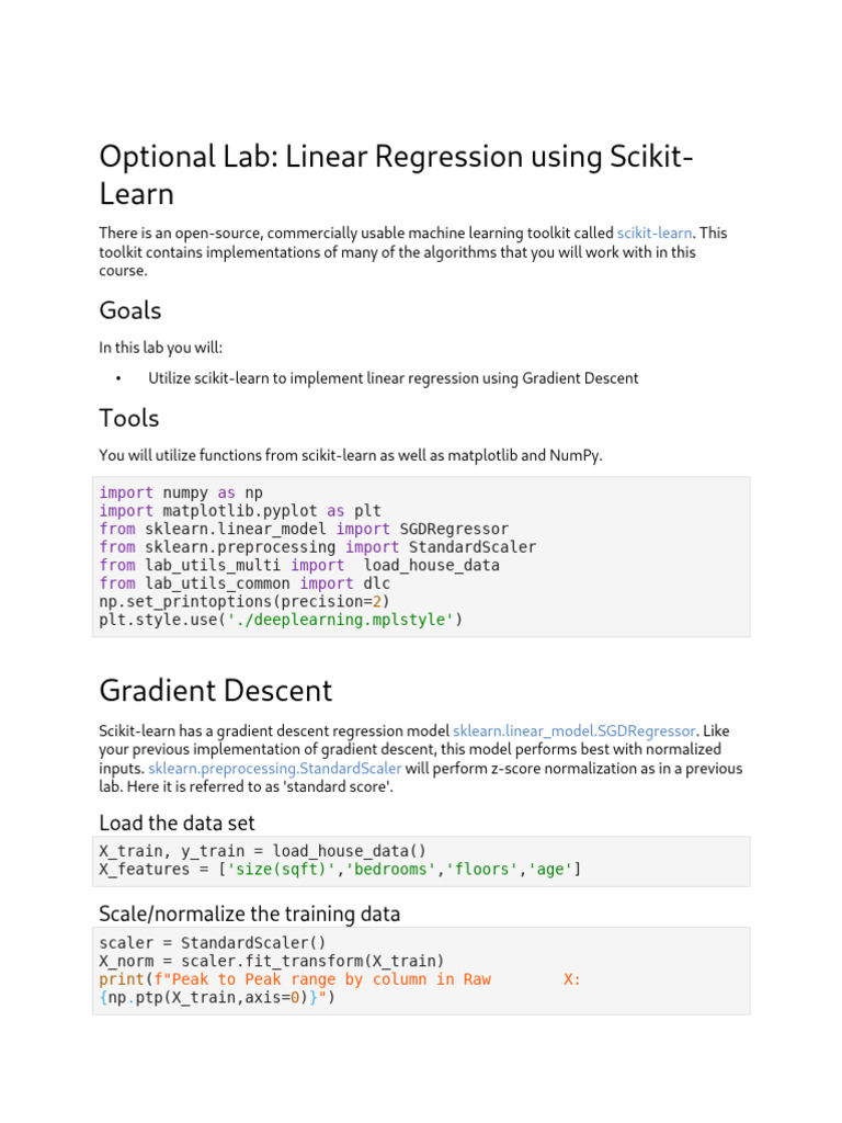 Linear Regression with Scikit-Learn | PDF | Regression Analysis | Parameter (Computer Programming)