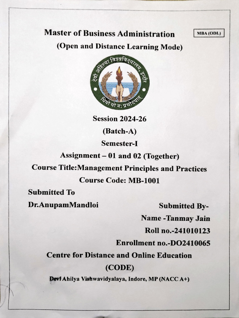 Management Principles and Practices | PDF