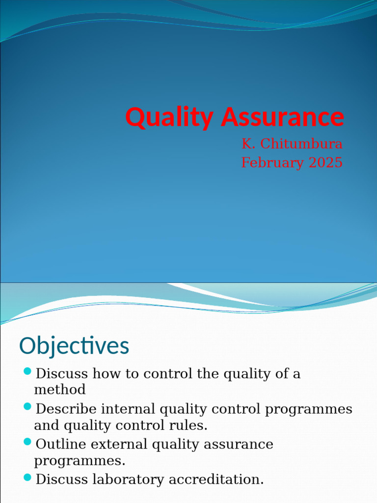 Quality Assurance | PDF | Quality Assurance | Assay
