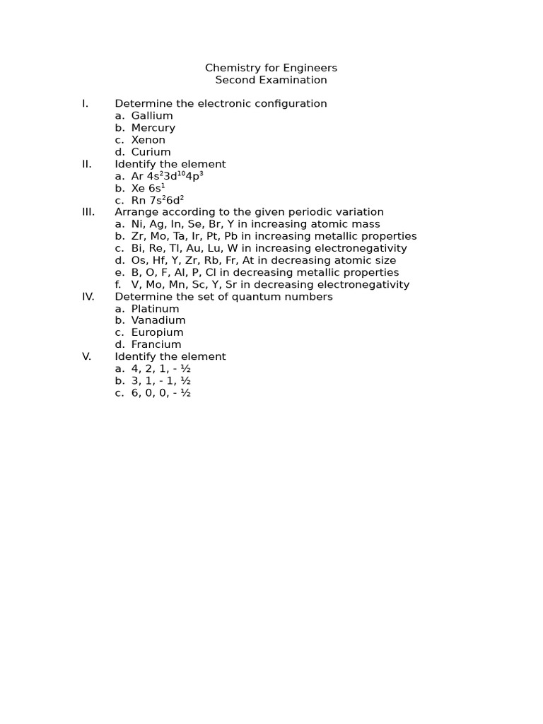 Chem Exam 2 Review | PDF