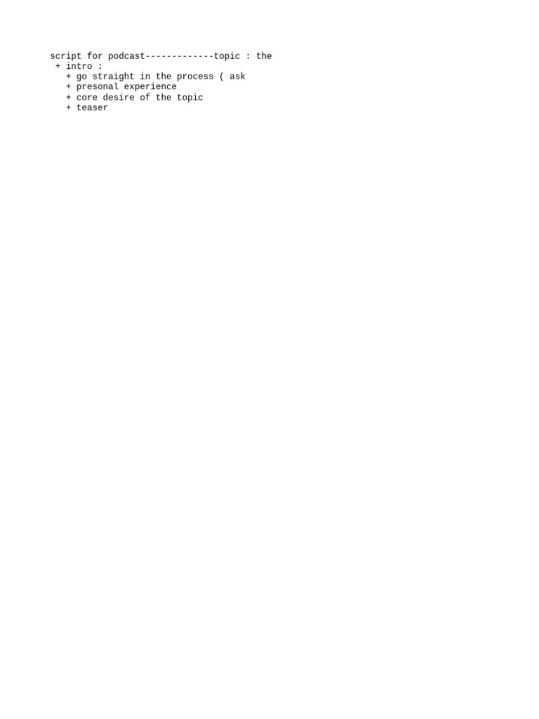 Script For Podcast Pdf