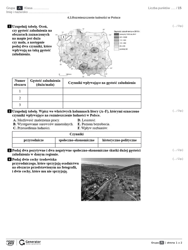 4.3.rozmieszczenie Ludnosci W Polsce | PDF