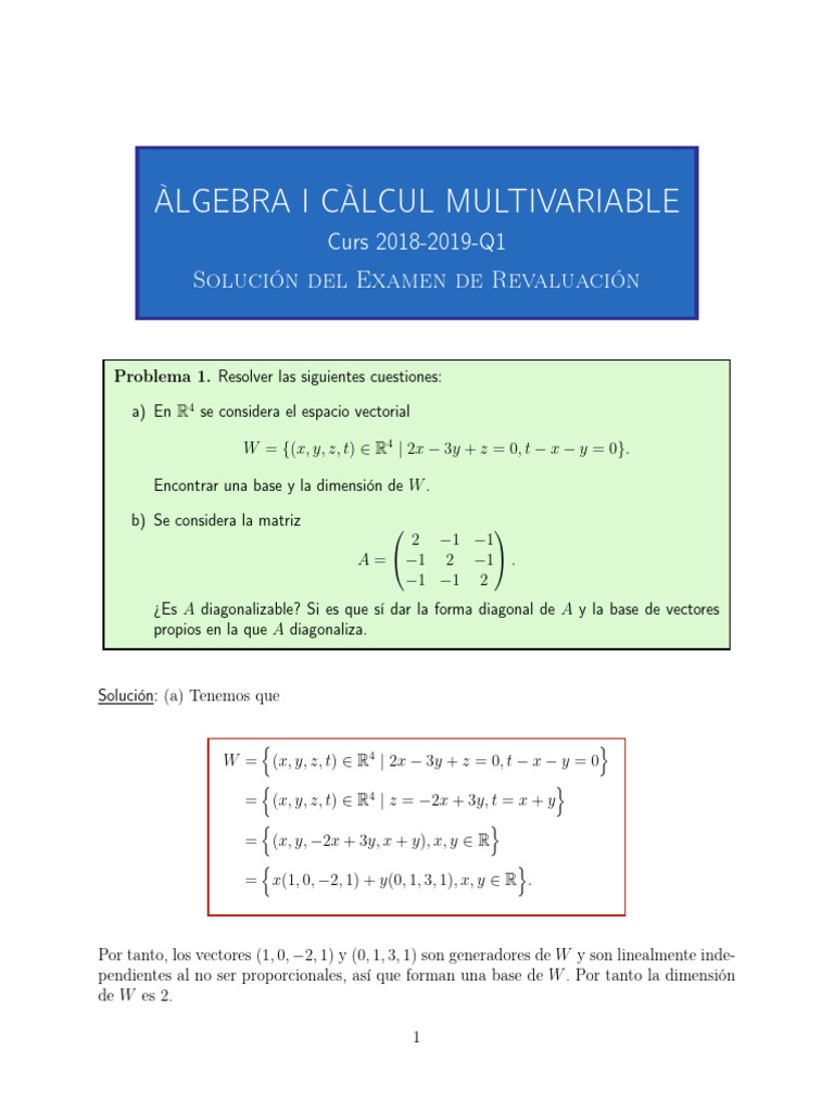 Problema 3 Parcial Algebra | PDF | Base (álgebra lineal) | Vector Euclidiano