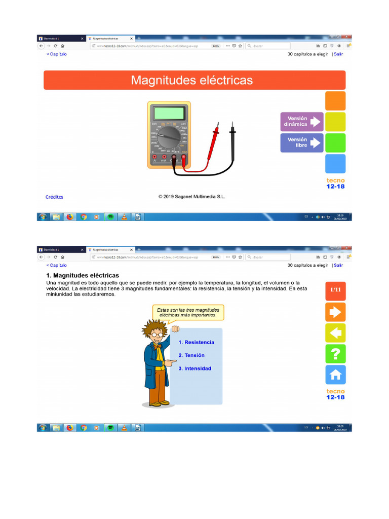 Magnitudes Eléctricas. | PDF
