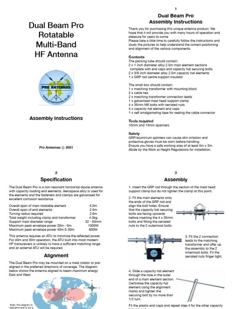 Dual Beam Pro Instructions | PDF | Electrical Connector | Antenna (Radio)