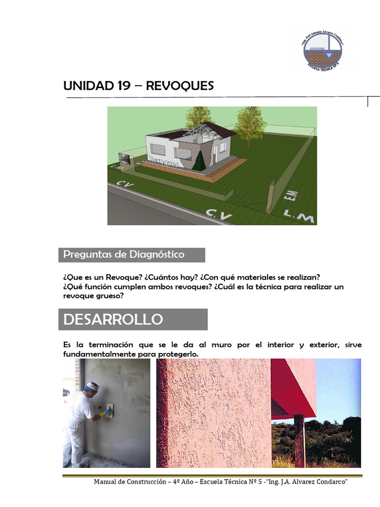 Revoque Grueso Fratachado Exterior | PDF | Lima (Material) | Albañilería
