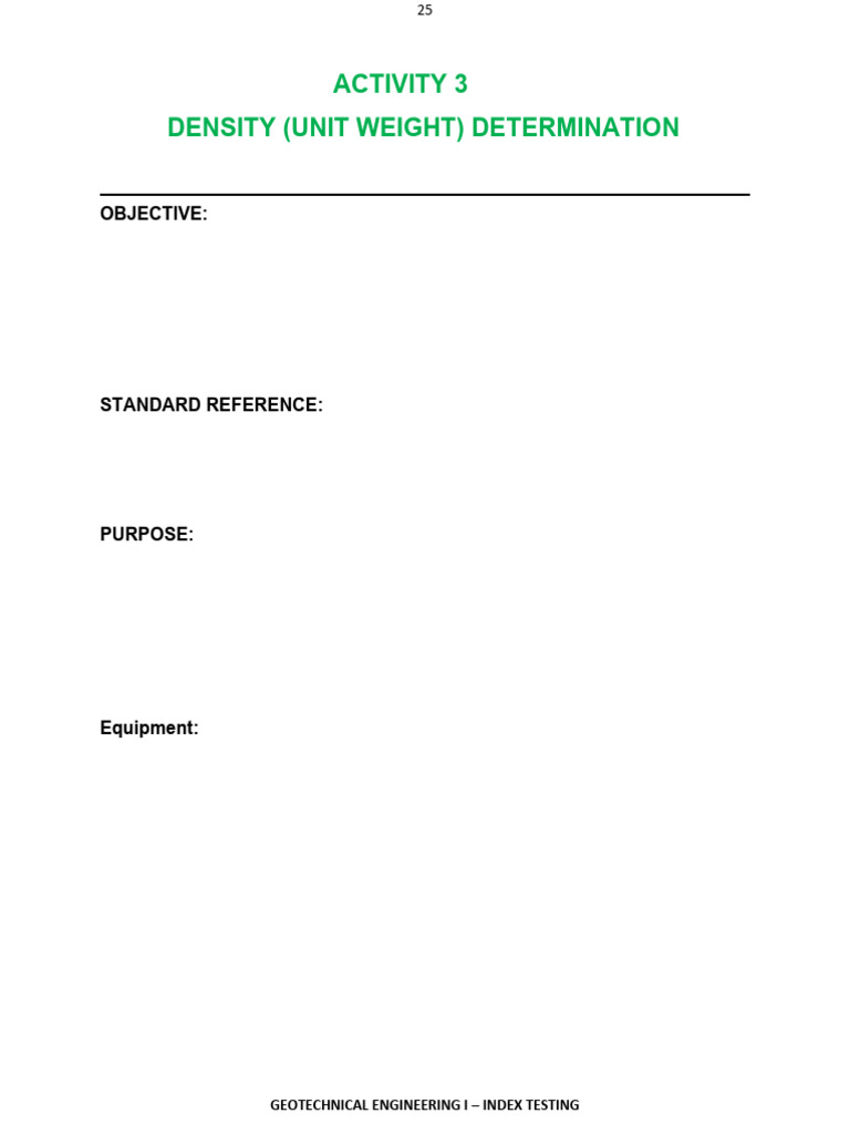Activity 3 Unit Weight | PDF | Density | Earth Sciences