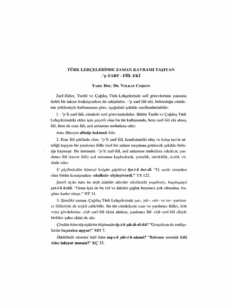 T - RK Leh - Elerinde Zaman Kavram - Ta - Yan - P Zarf-Fiil Eki (#154791) - 136199 | PDF