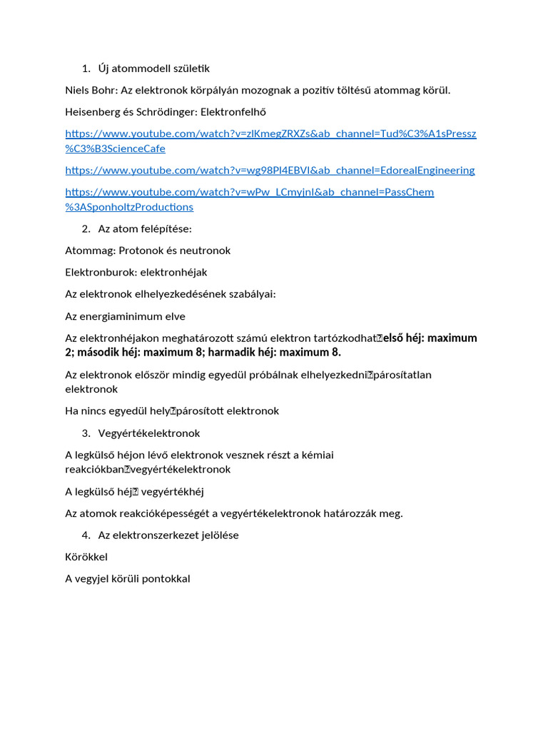 Az Atomok Elektronszerkezete | PDF